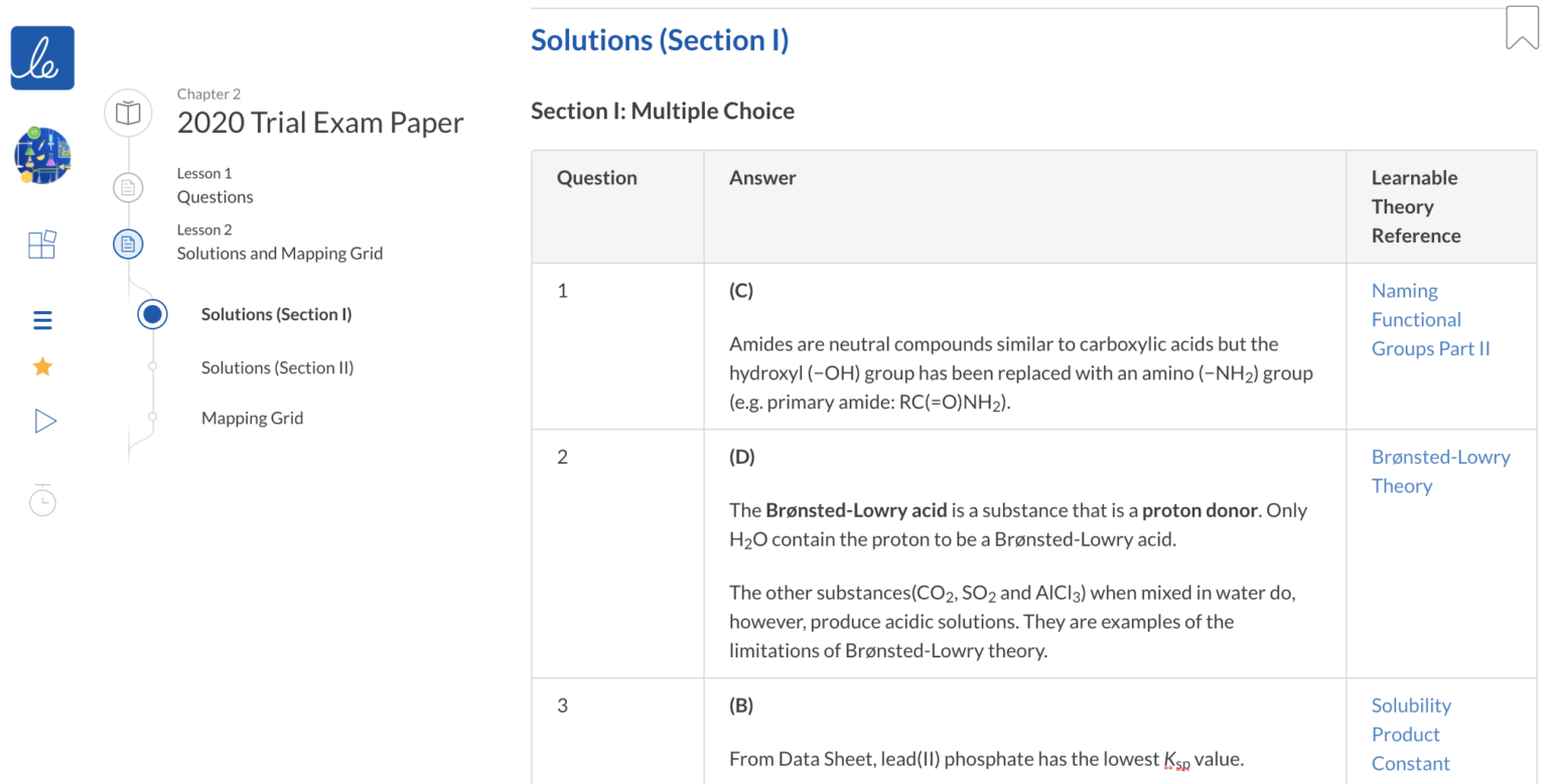 HSC Chemistry Trial Paper with Solutions | Learnable
